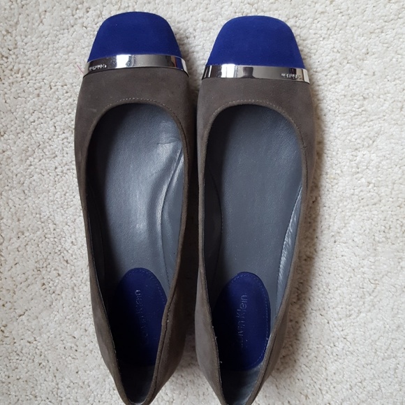 Calvin Klein | Shoes | Calvin Klein Pash Suede Two Tone Flats | Poshmark